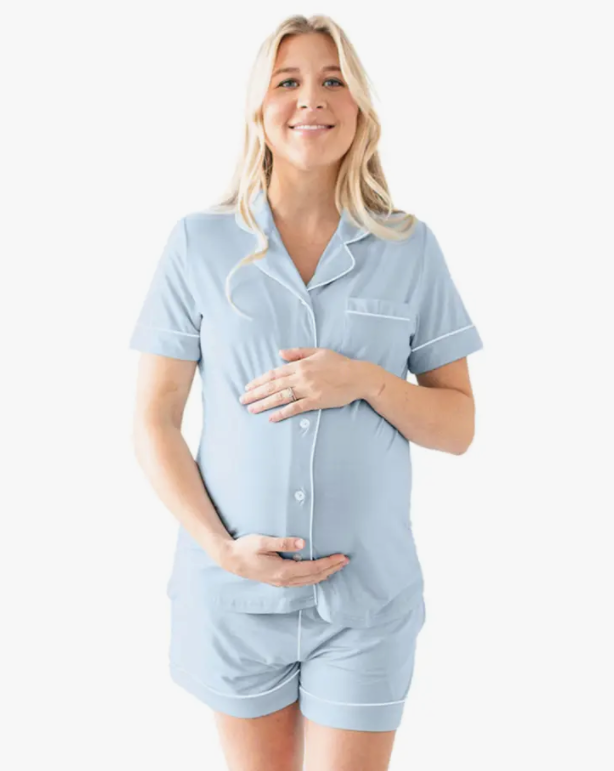 Clea Bamboo Maternity & Postpartum Short Sleeve Pajama Set (More Color ...